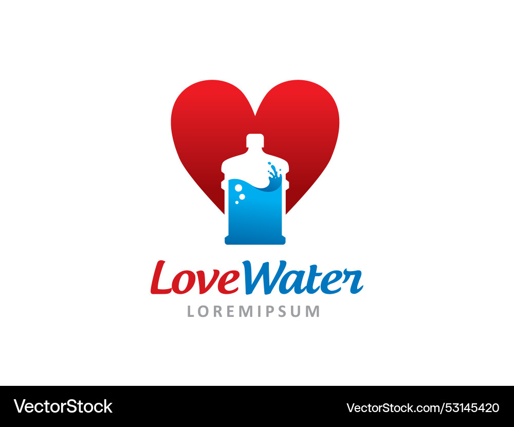 Love water logo symbol or icon template Royalty Free Vector