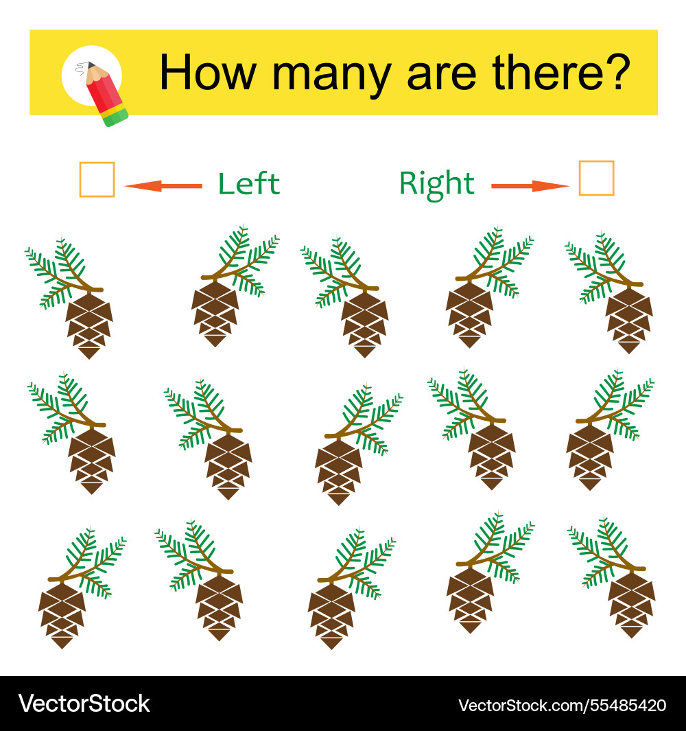 Math activity for kids developing numeracy Vector Image
