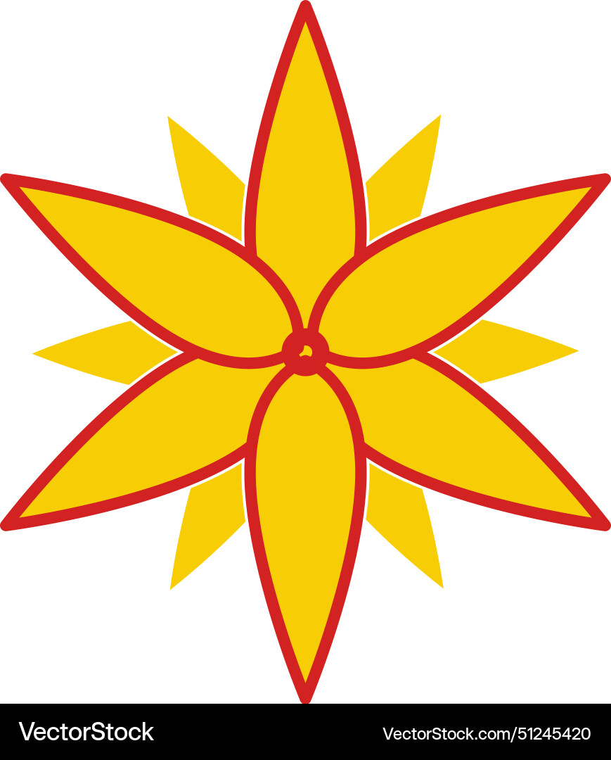 Ornament chinese flower cartoon Royalty Free Vector Image