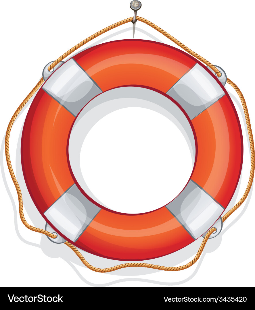 Red Lifebuoy Rescue Symbol Royalty Free Vector Image