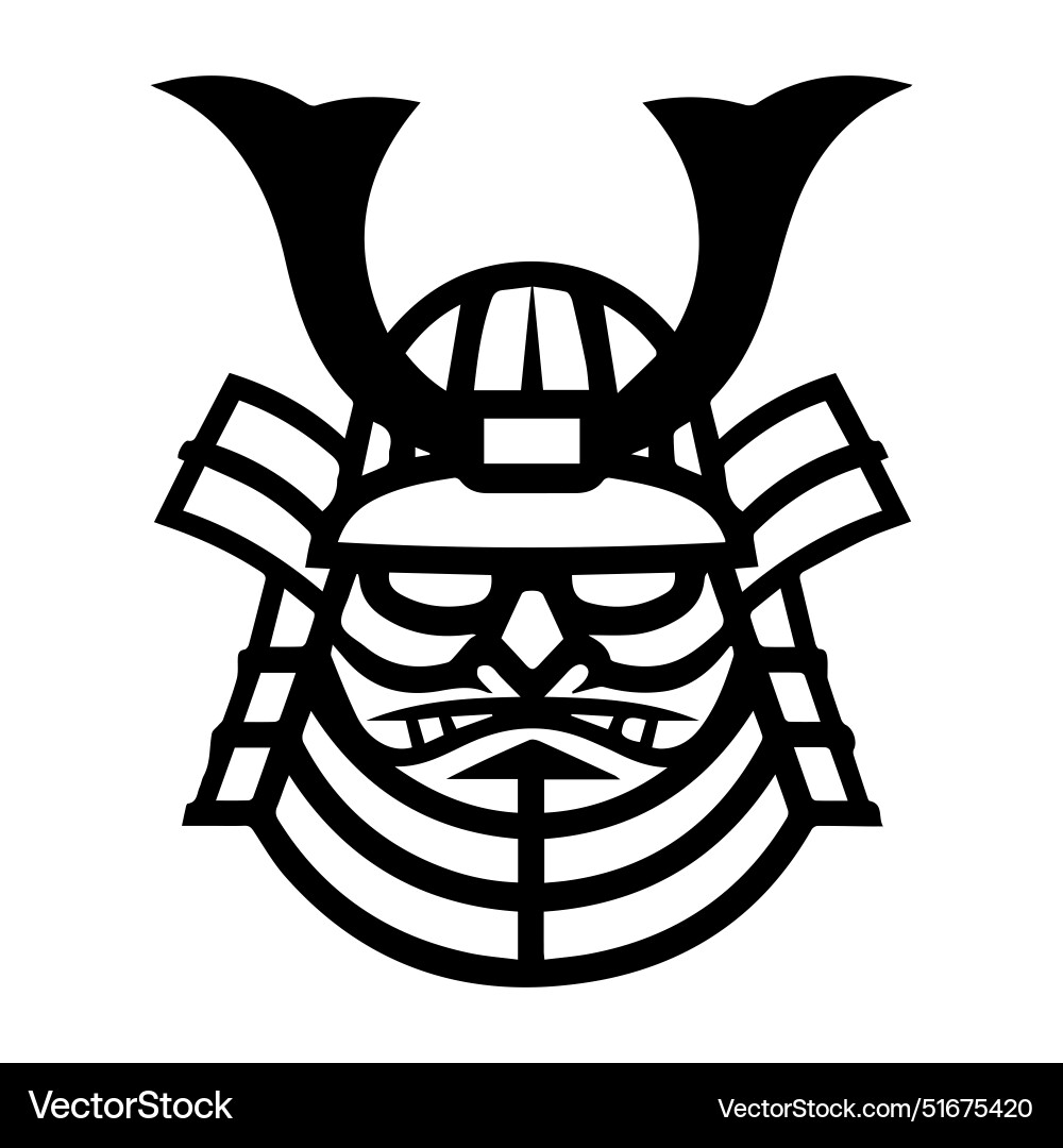 Samurai Icon - Line Art Royalty Free Vector Image