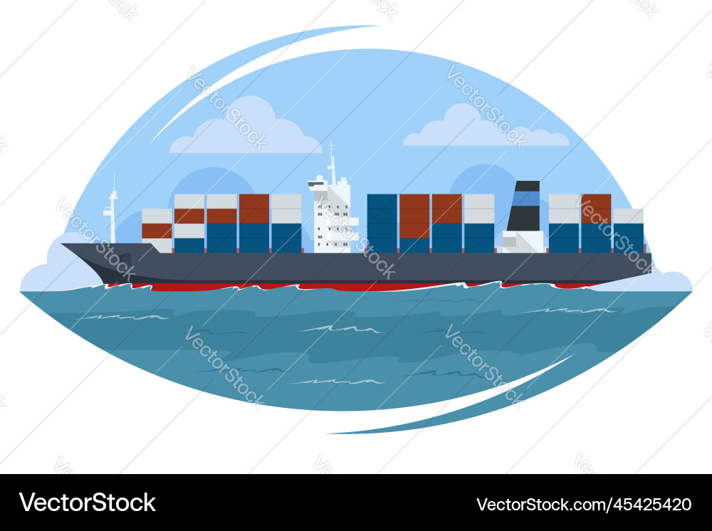Sea freight concept delivery and logistics cargo Vector Image