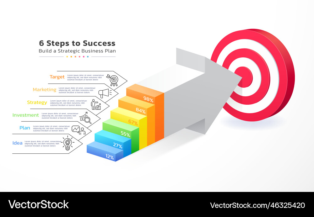 Stair arrow infographic timeline template Vector Image