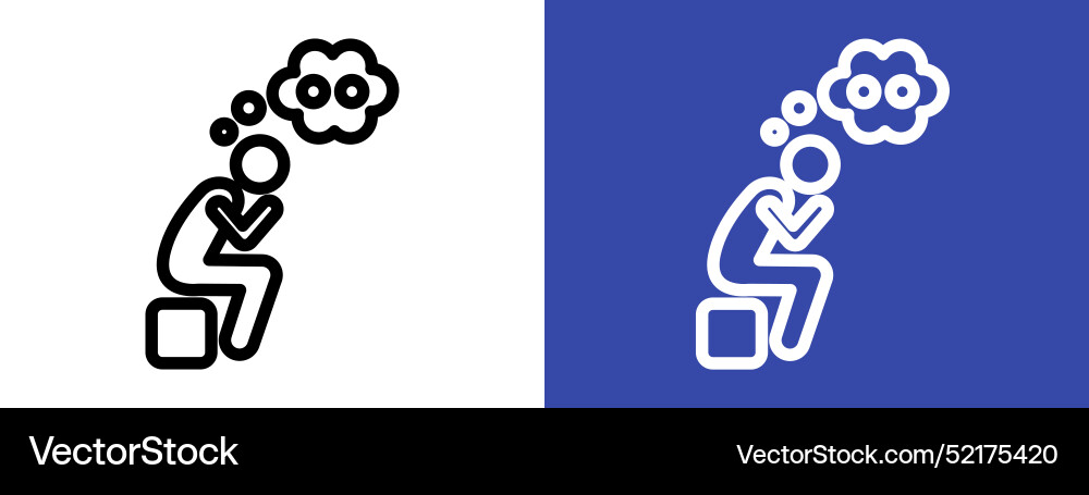 Thinking logo sign set outline Royalty Free Vector Image