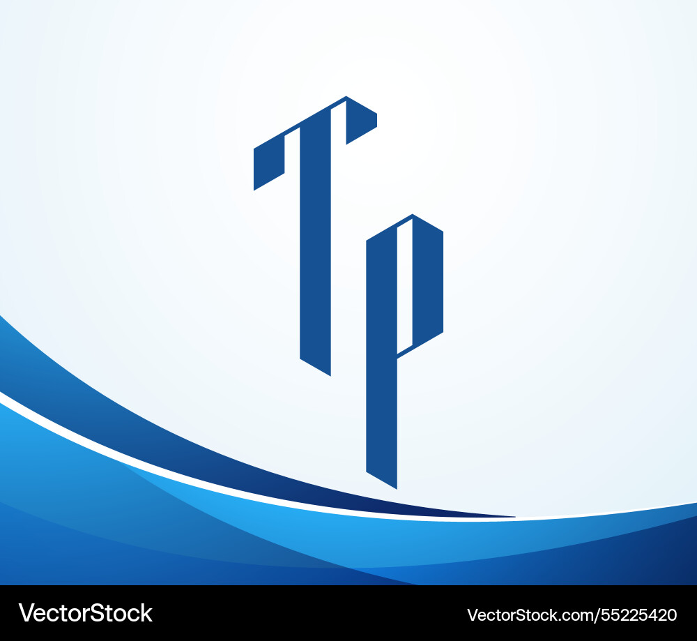 Tp alphabet letter logo design template elements Vector Image