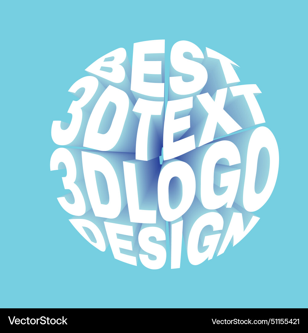 3d text logo 1 Royalty Free Vector Image - VectorStock