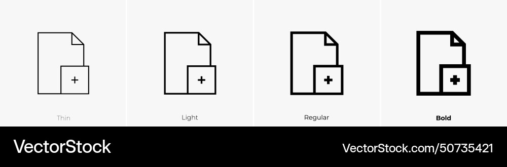 Add icon thin light regular and bold style design Vector Image