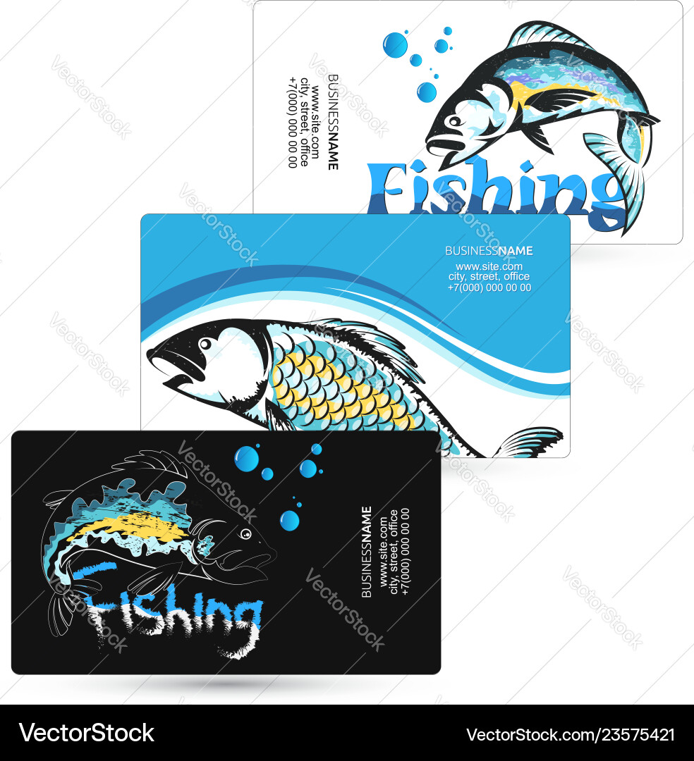 Business card for fishing set Royalty Free Vector Image