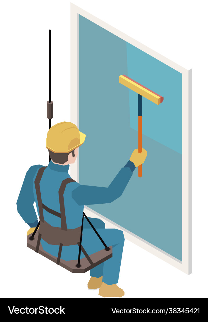 Industrial Window Cleaner Icon Royalty Free Vector Image