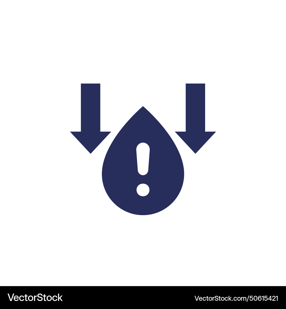 Low water level icon on white pictograph Vector Image