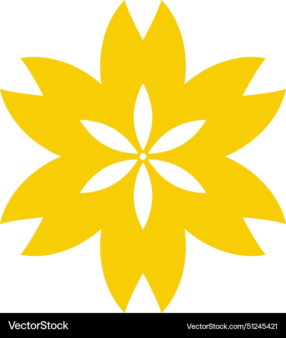 Red chinese flower cartoon Royalty Free Vector Image