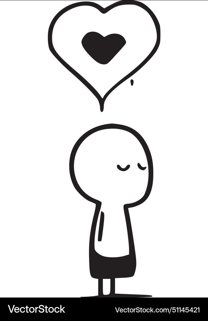 Self love - minimalist and simple silhouette Vector Image