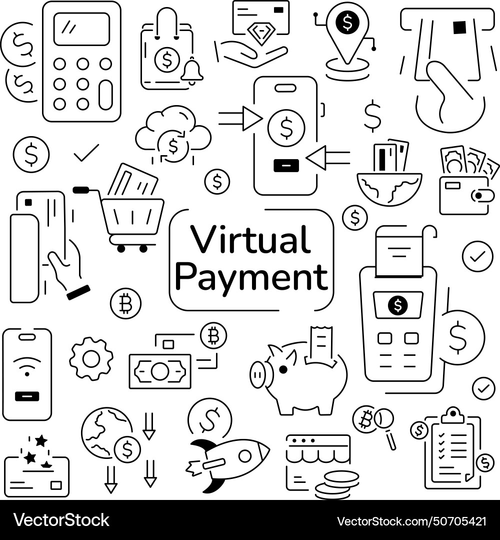 Virtual payment Royalty Free Vector Image - VectorStock