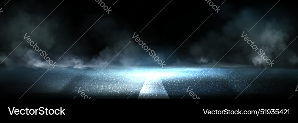Wet road and smoke abstract background empty scene