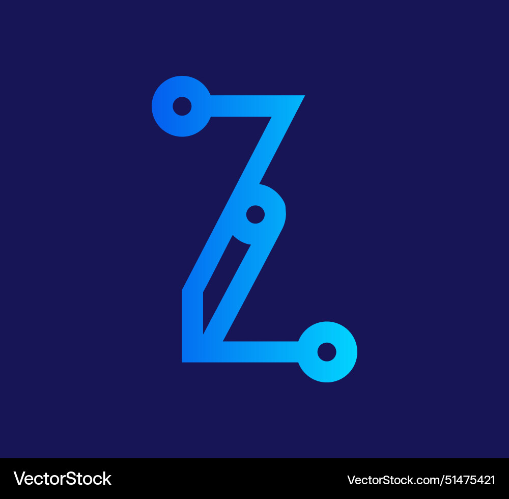Z letter tech logo Royalty Free Vector Image - VectorStock
