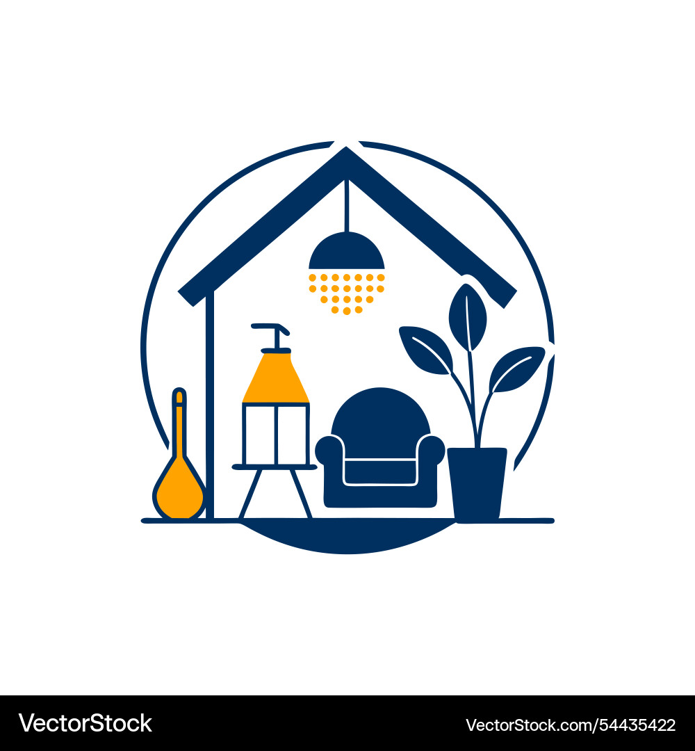 Abstract interior decor logo for branding Vector Image