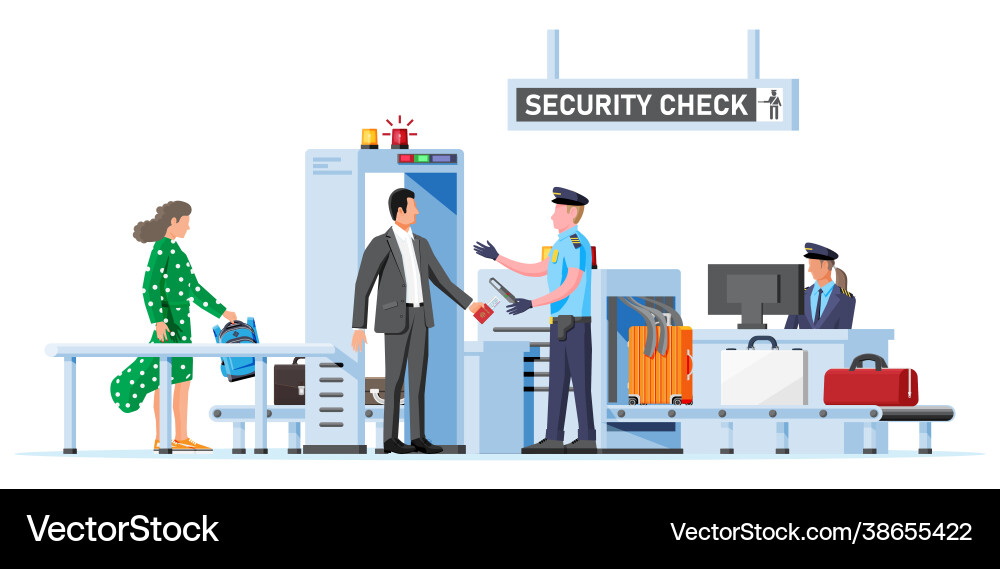 Airport Security Checkpoint Royalty Free Vector Image