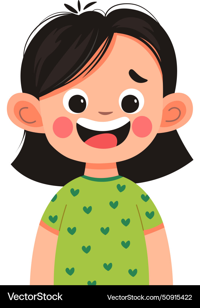 Amuzed or impressed kid with cheerful expression Vector Image