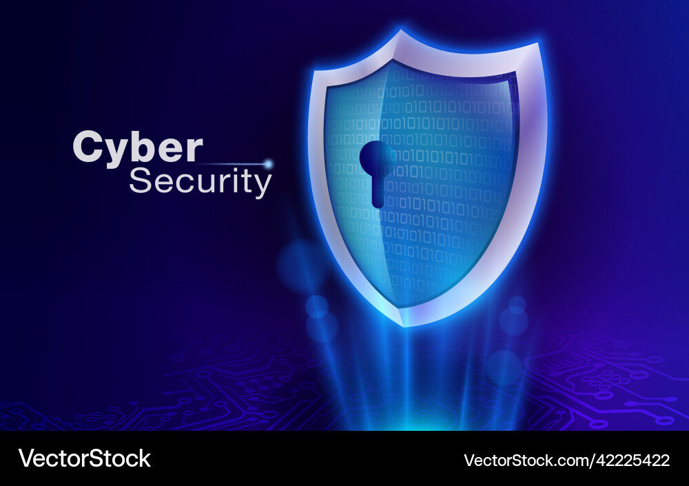 Cyber security shield master Royalty Free Vector Image