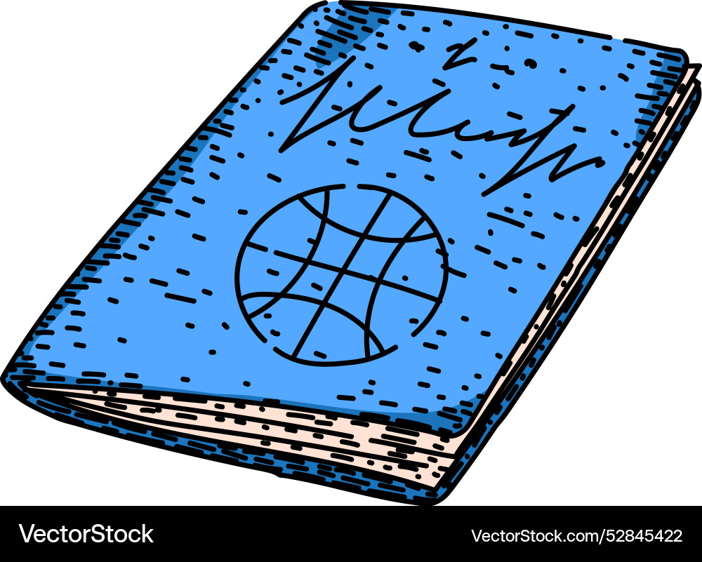 International passport sketch hand drawn Vector Image