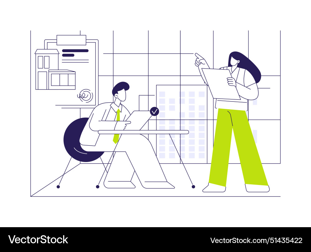 Obtaining the building permit abstract concept Vector Image
