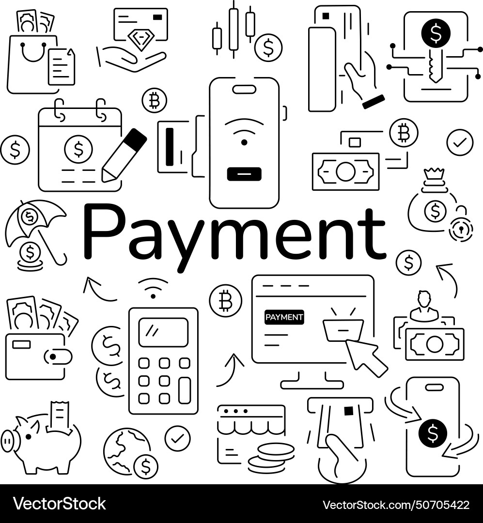 Payment methods Royalty Free Vector Image - VectorStock
