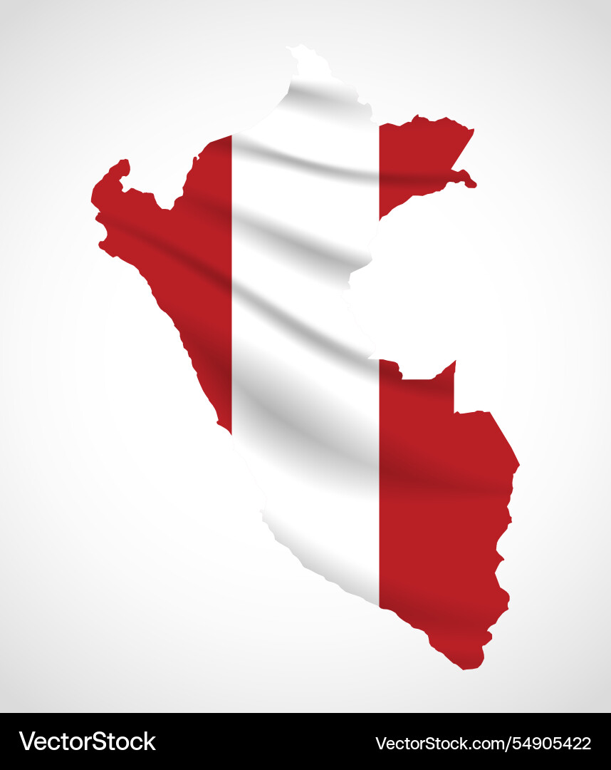 Peru Karte Silhouette mit nationaler Flagge Design
