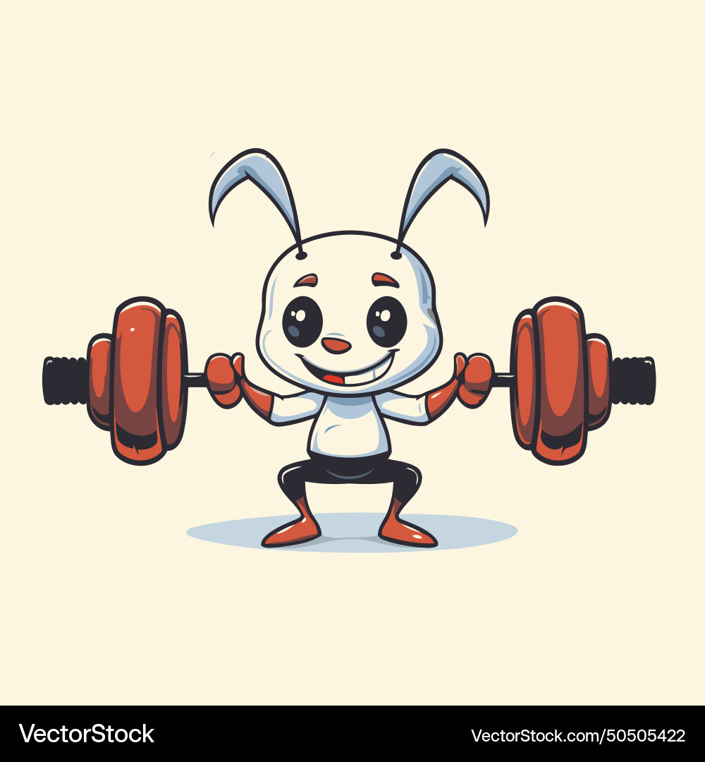 Rabbit lifting a barbell in the gym Royalty Free Vector