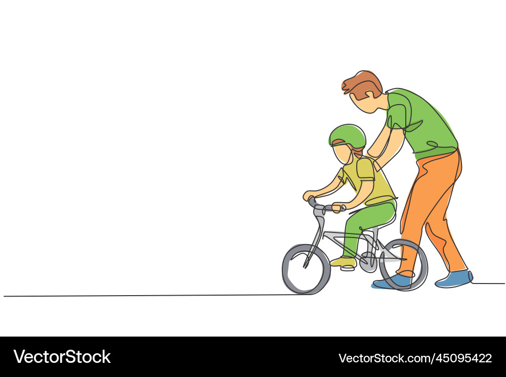 Single continuous line drawing of young kids boy Vector Image