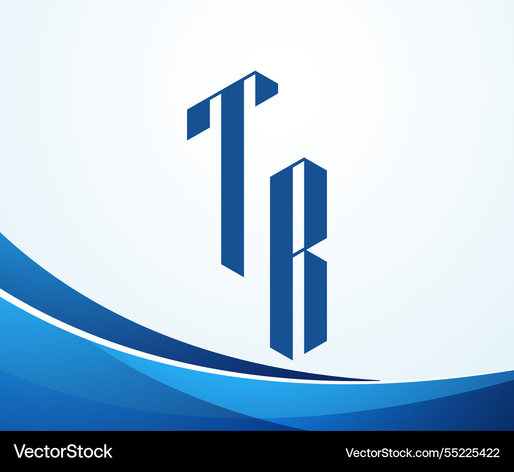Tr alphabet letter logo design template elements Vector Image