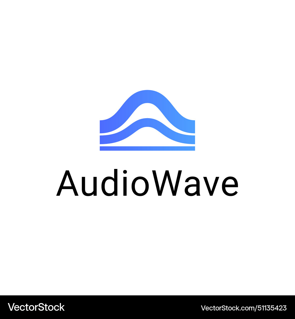 Audio music sound wave logo Royalty Free Vector Image