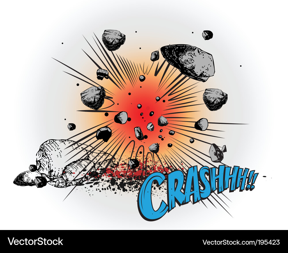 Comic book crash Royalty Free Vector Image - VectorStock