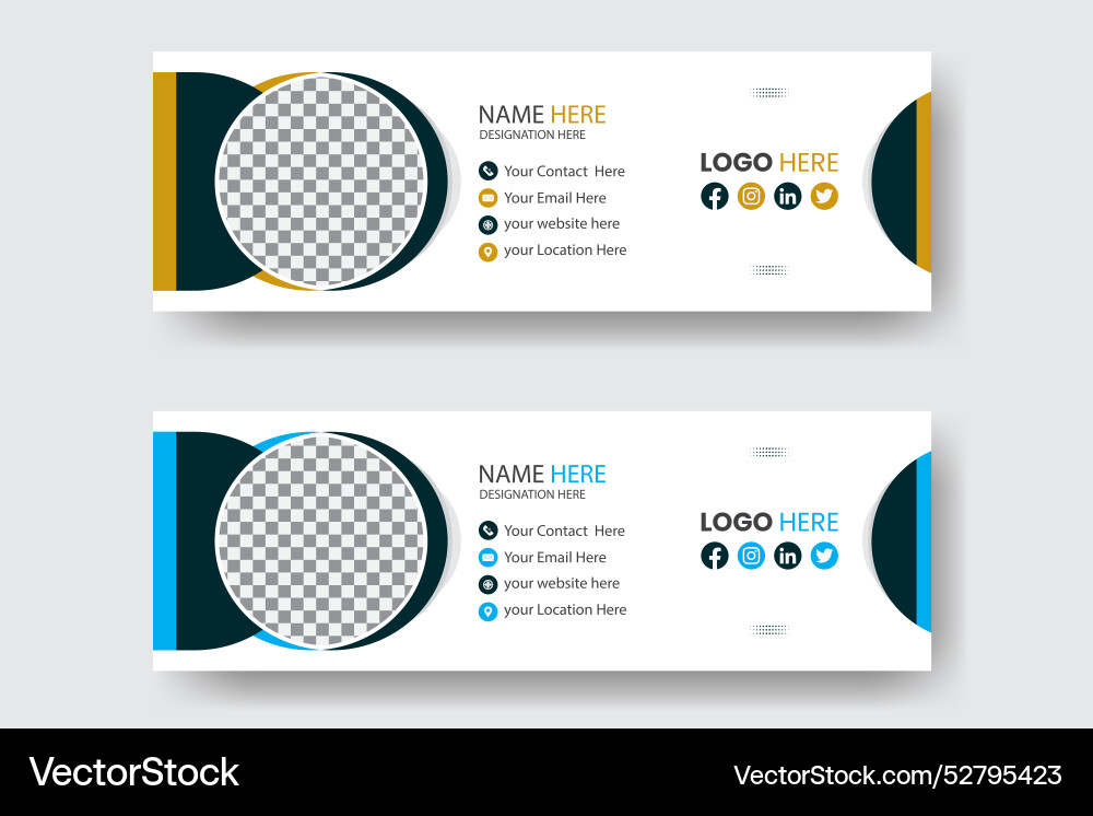 Corporate modern creative stylish email signature Vector Image