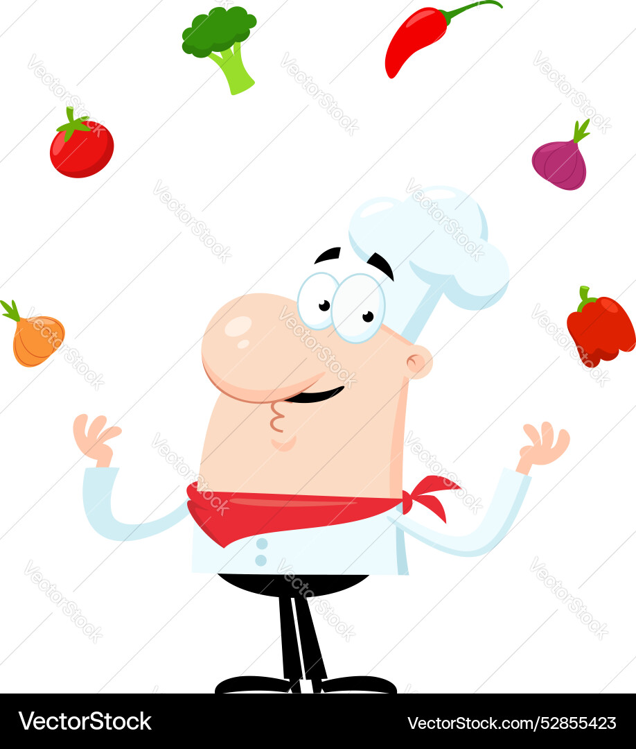 Funny chef man cartoon character Royalty Free Vector Image