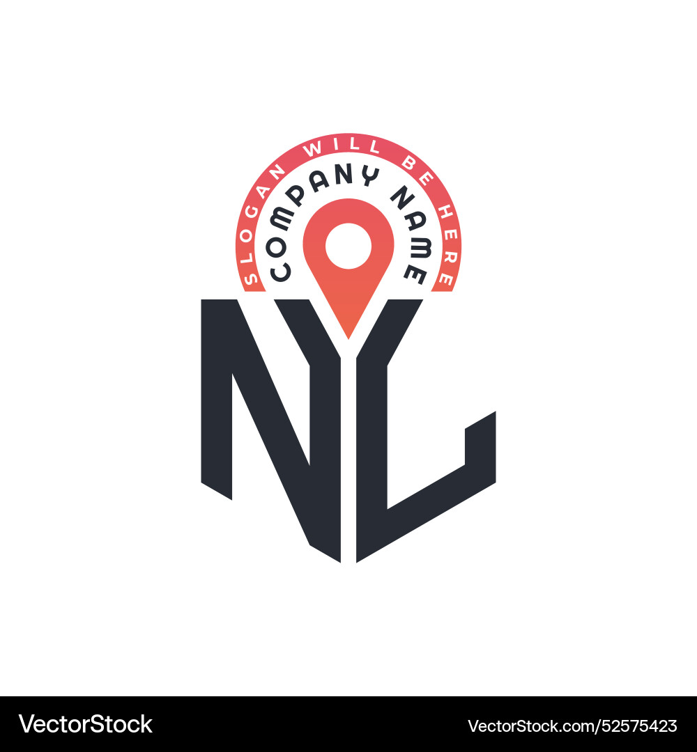 Nl location logo design for human resources Vector Image