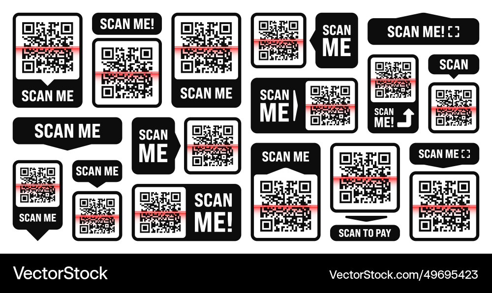 Scan me qr code sticker online payment special Vector Image