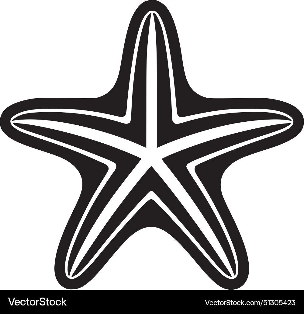 Starfish - minimalist and simple silhouette Vector Image