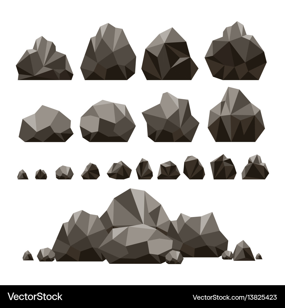 Stones and rocks 3d isometric Royalty Free Vector Image