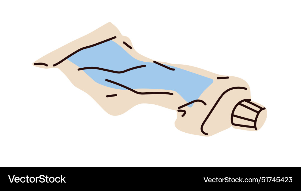 Used squeezed toothpaste tube waste package Vector Image