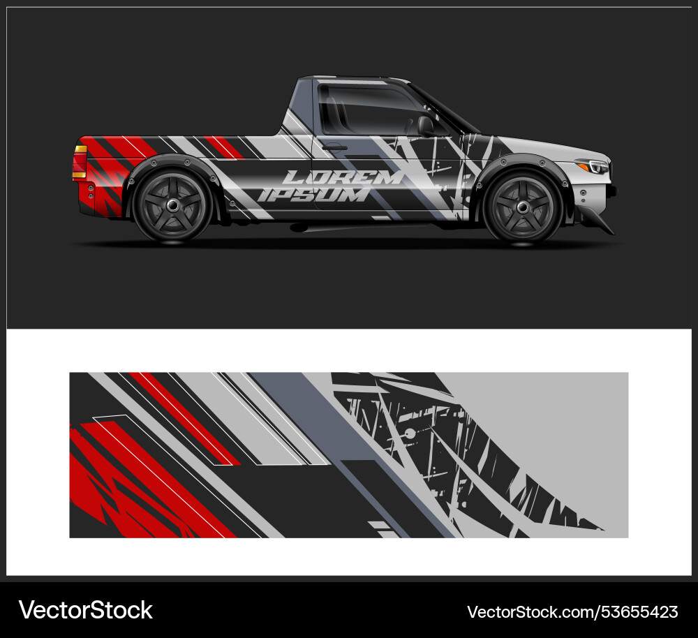 Vinyl vehicle wrap sticker design Royalty Free Vector Image