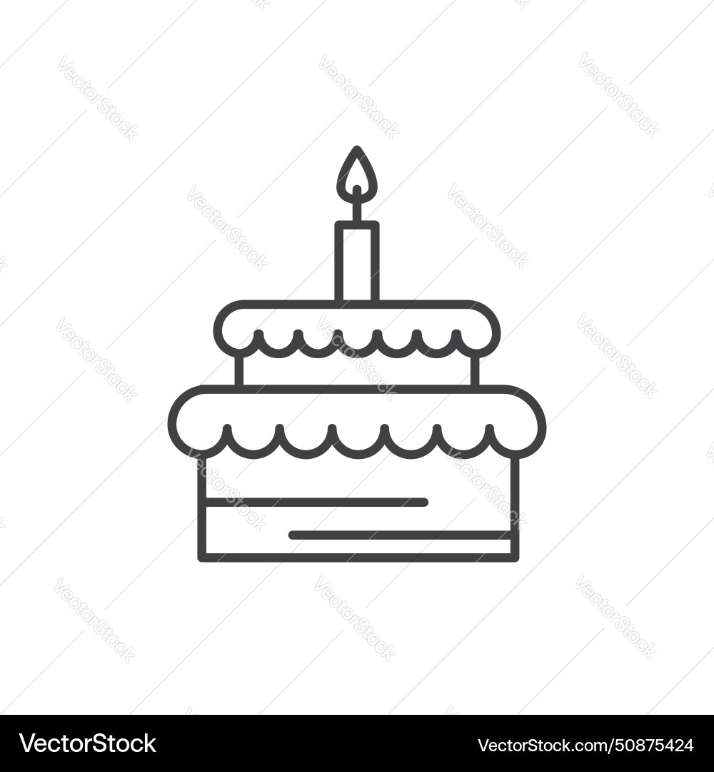 Birthday cake icon set cake candle cherry symbol Vector Image