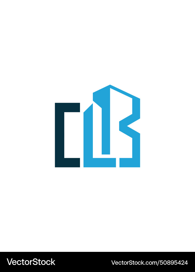 Clb construction logo Royalty Free Vector Image