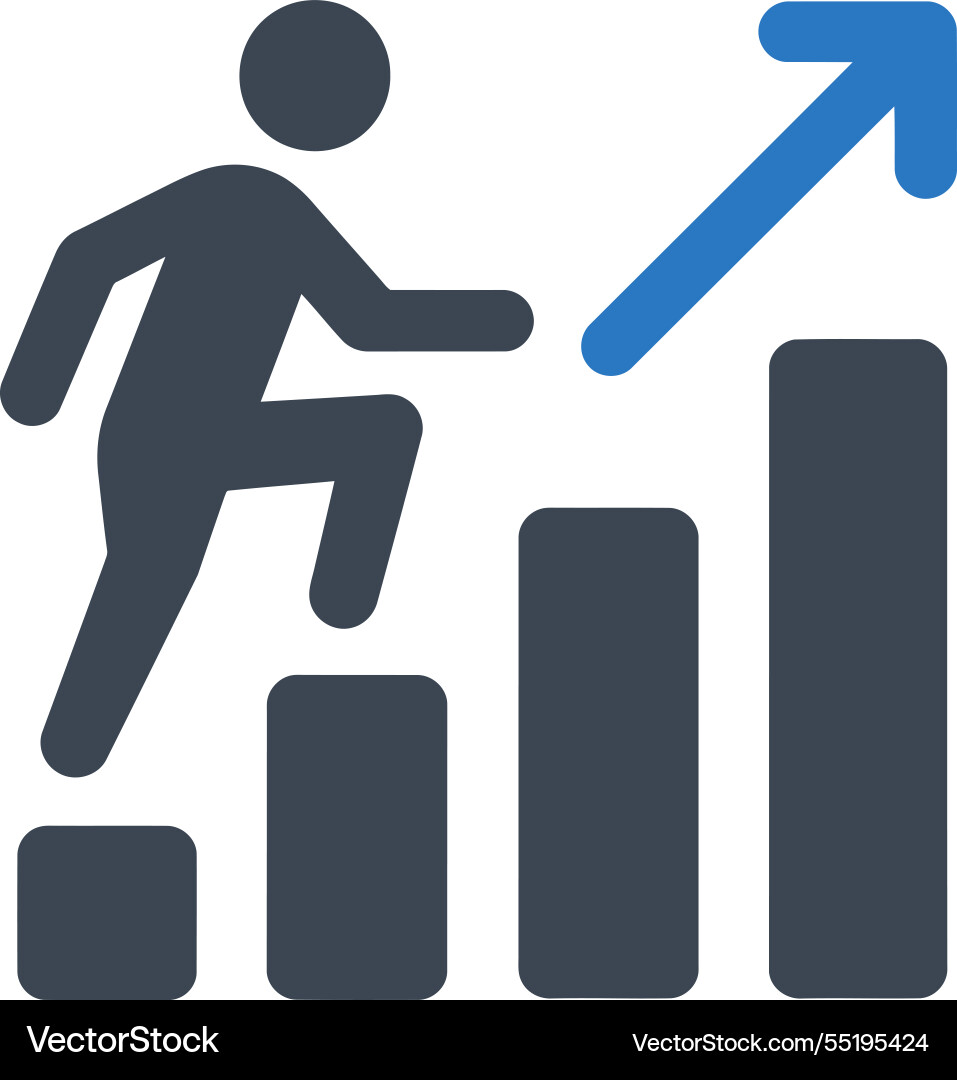 Growth success steps icon Royalty Free Vector Image