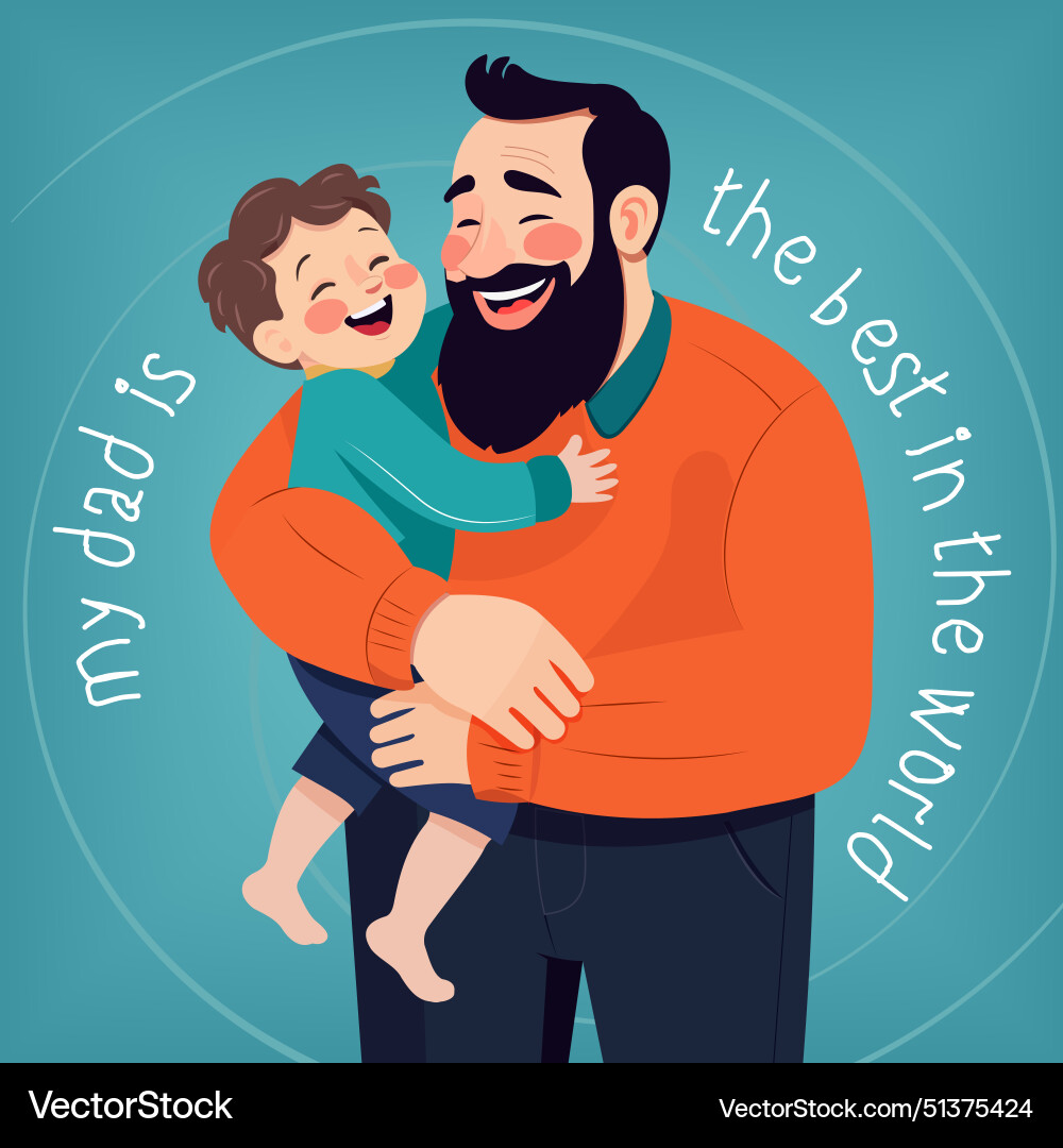 Happy fathers day greeting card 070 Royalty Free Vector