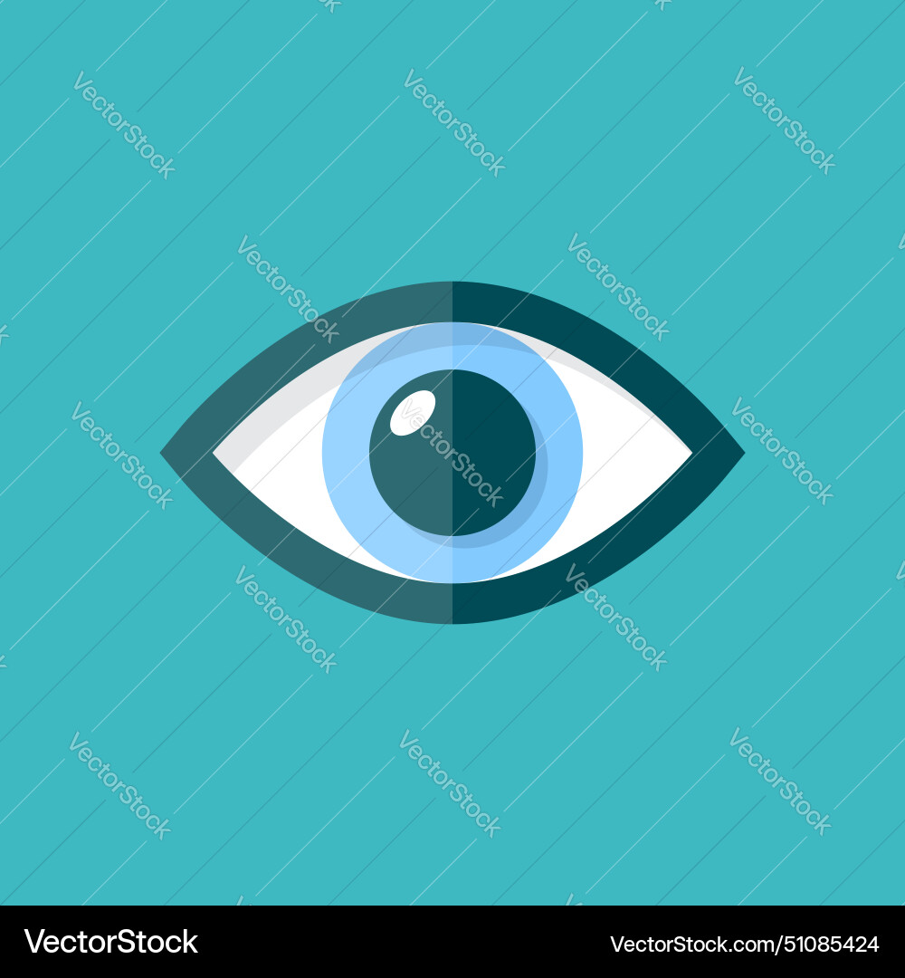 Human eye icon in flat style eyeball on isolated Vector Image