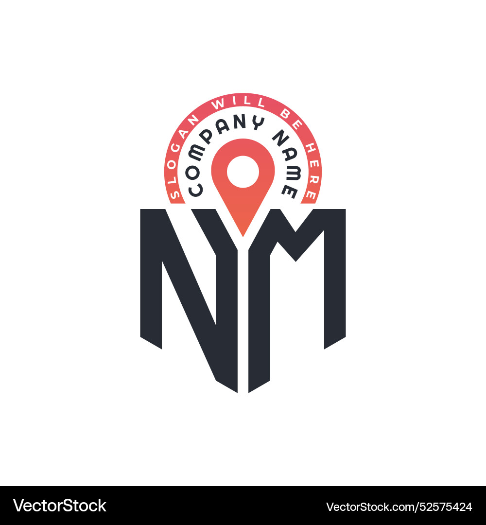 Nm location logo design for human resources Vector Image