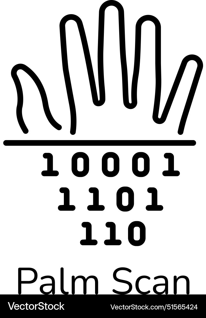 Palm scan Royalty Free Vector Image - VectorStock