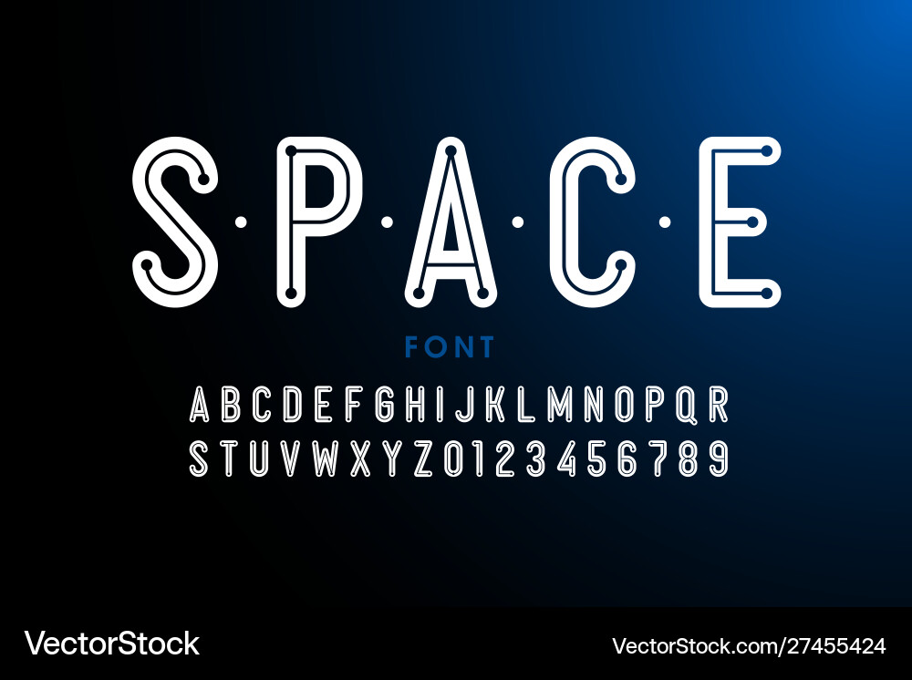 Science fiction style font alphabet letters Vector Image