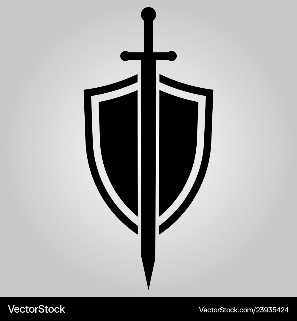 Shield and Sword Symbol Royalty Free Vector Image