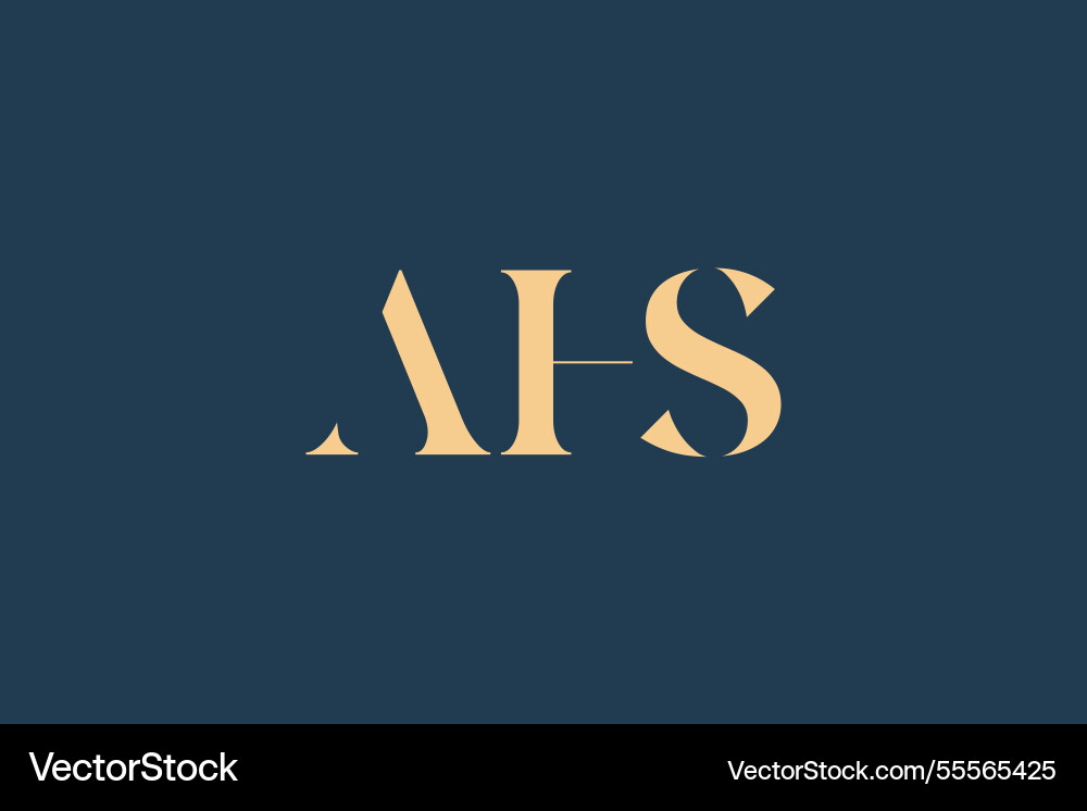 Ahs abstract letter logo design Royalty Free Vector Image